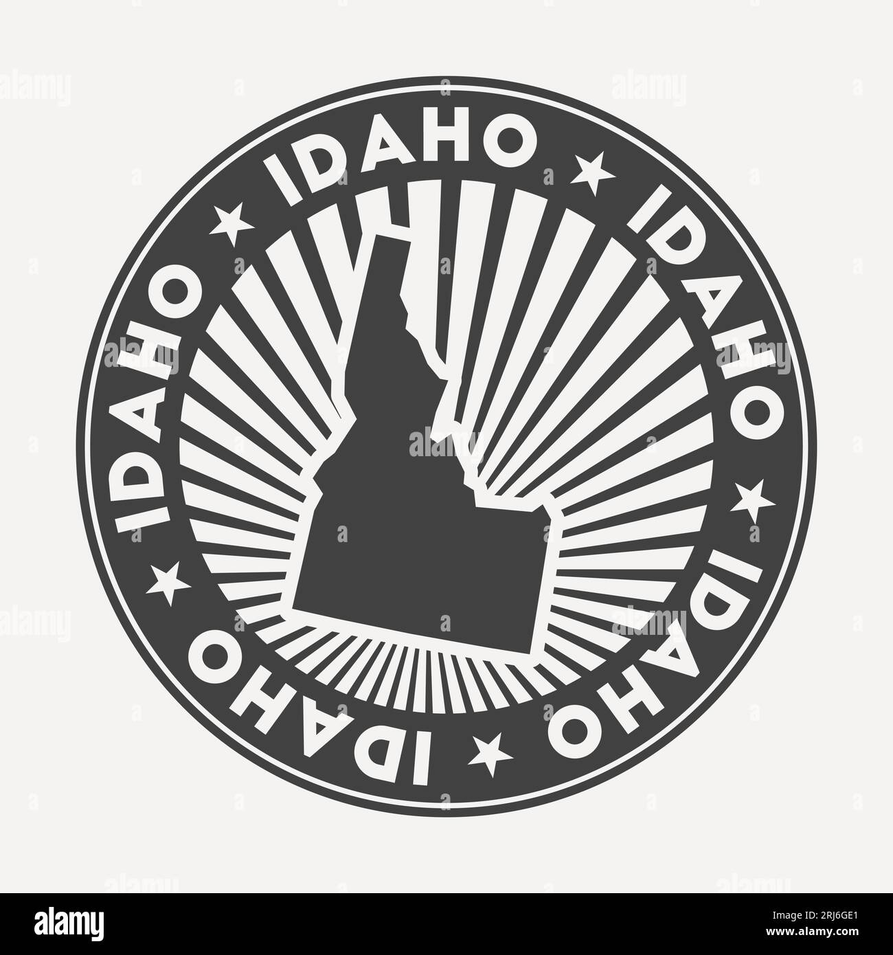 Idaho round logo. Vintage travel badge with the circular name and map ...