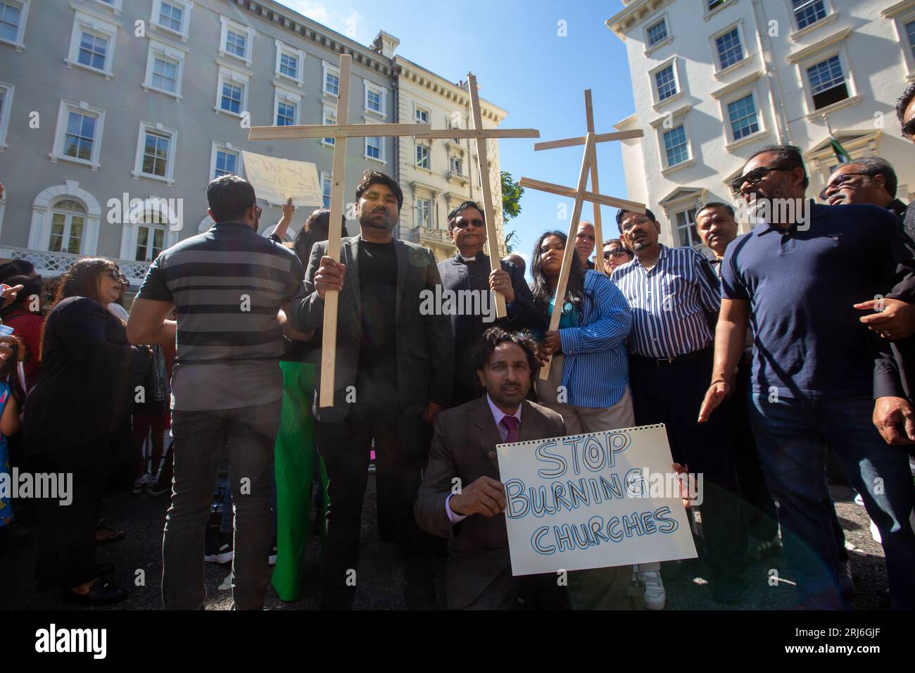 London, England, UK. 21st Aug, 2023. Pakistani christians stage a ...