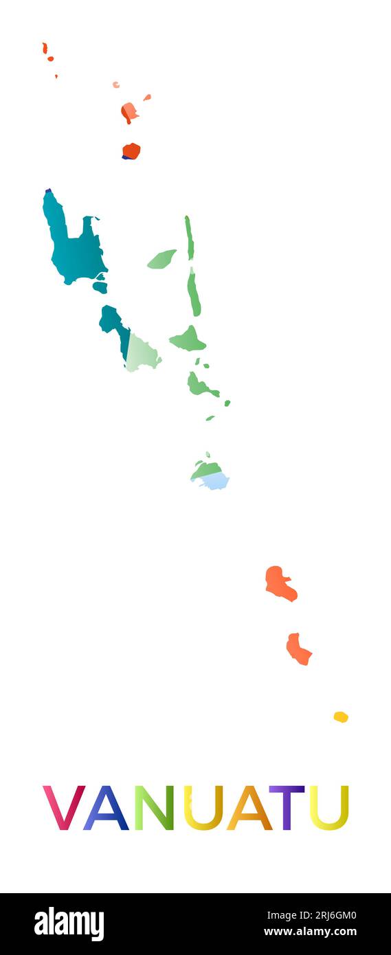 Vanuatu vector outline map Cut Out Stock Images & Pictures - Alamy