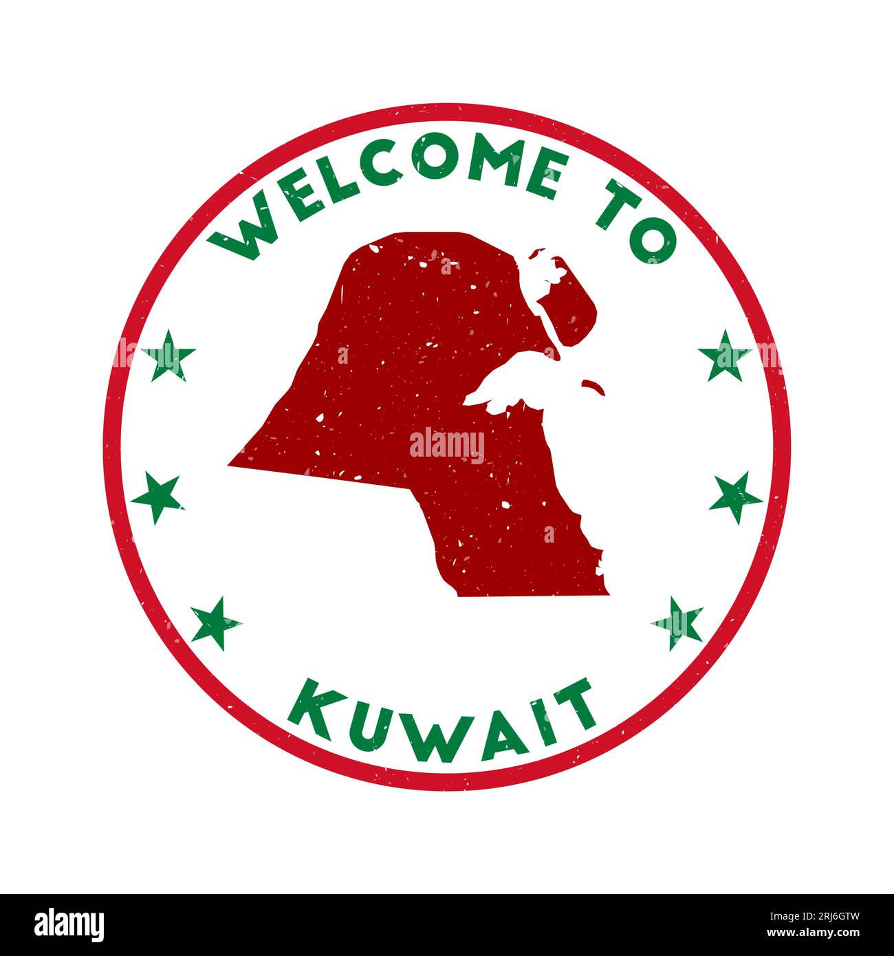 Welcome to Kuwait stamp. Grunge country round stamp with texture in ...