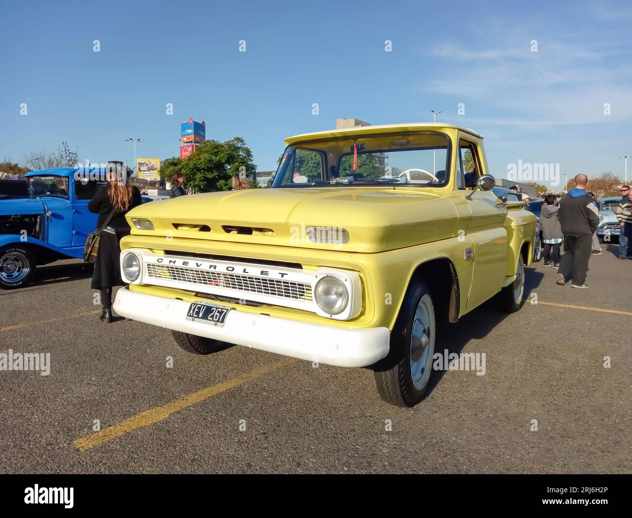 old yellow 1965 Chevrolet Chevy C10 Apache Flareside bed pickup truck ...