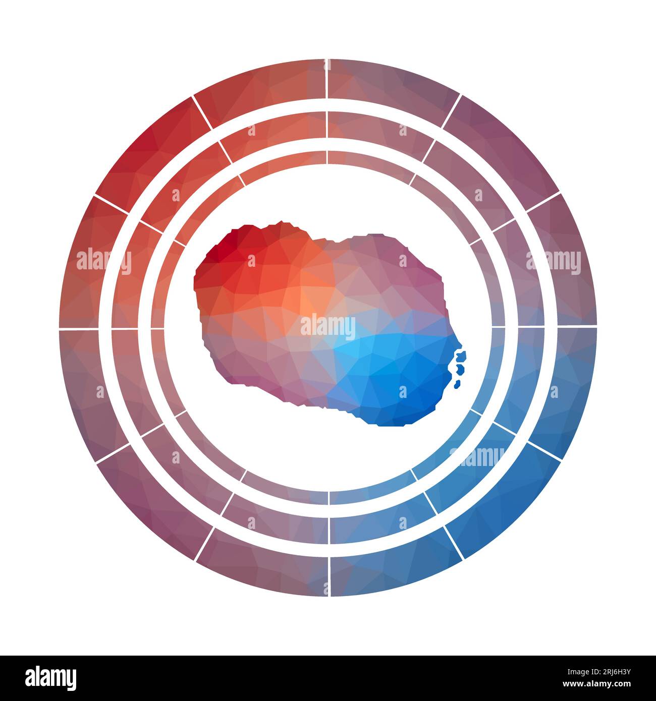 Cook Islands badge. Bright gradient logo of island in low poly style ...