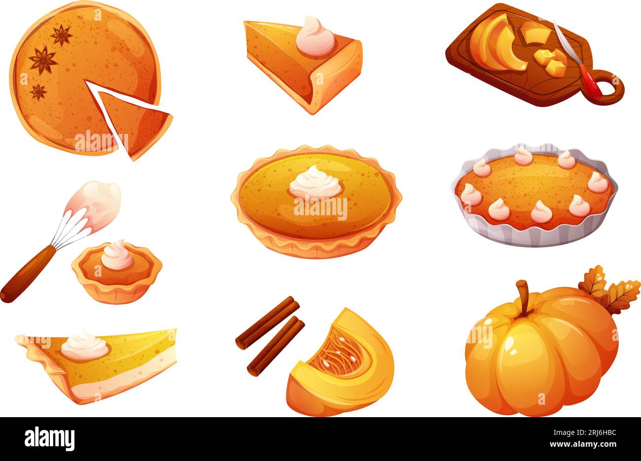 Homemade pumpkin pie. Sweet pumpkins filling pies cooking, sliced ...