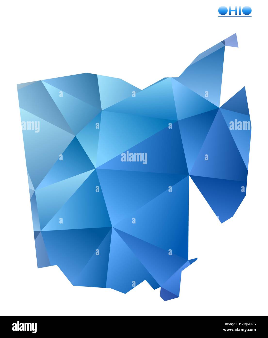 Vector polygonal Ohio map. Vibrant geometric US state in low poly style ...