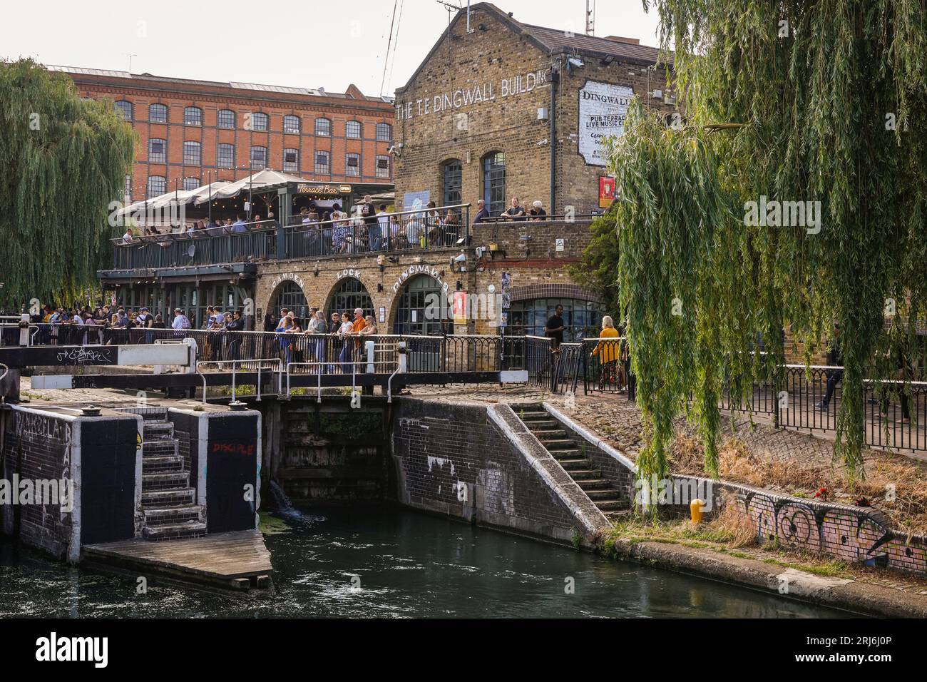 The Dingwall Building, people at Camden Lock Market, Camden Town ...