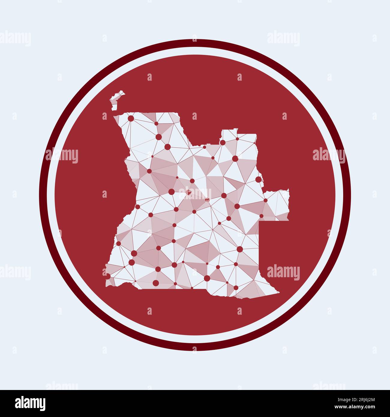 Angola icon. Trendy tech logo of the country. Geometric mesh round ...