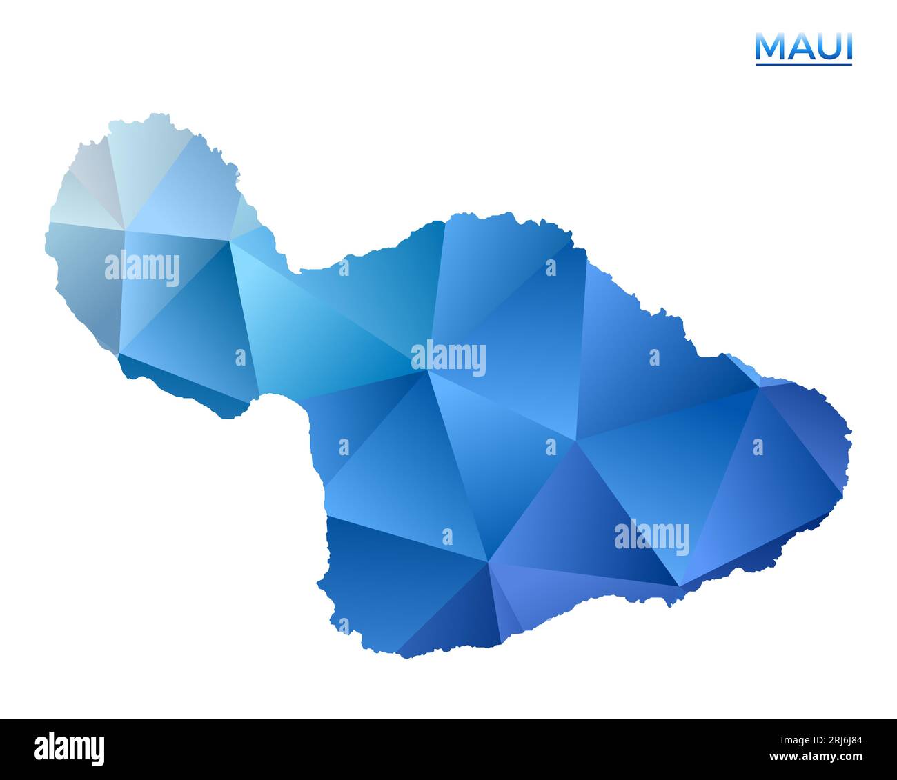 Vector polygonal Maui map. Vibrant geometric island in low poly style ...