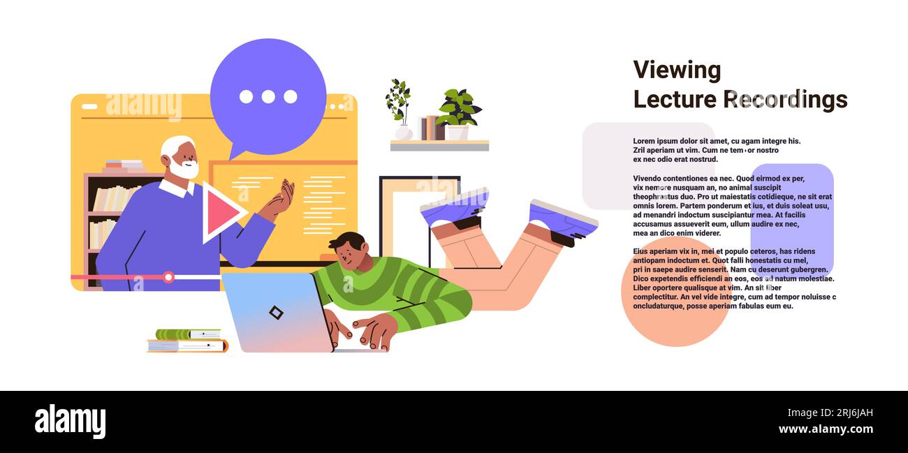 Students watching video classroom Stock Vector Images - Alamy