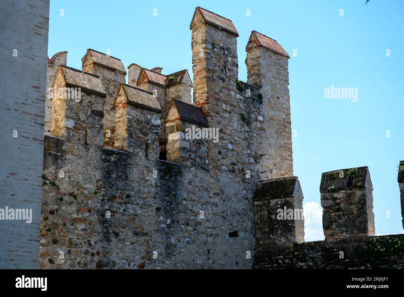 Scaligero Castle. Sirmione is a small town on Lake Garda, very end of ...