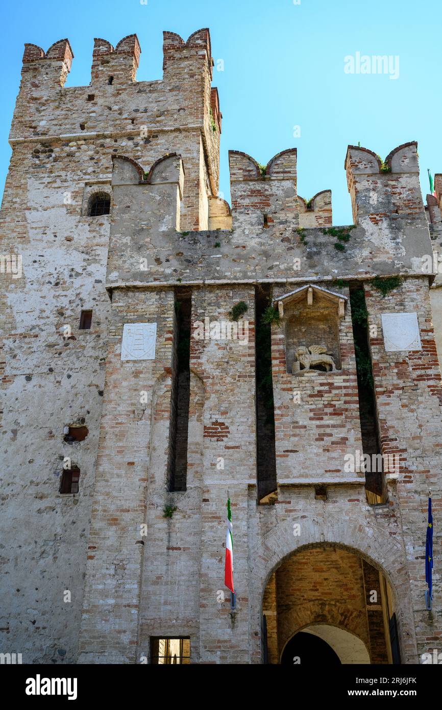 Scaligero Castle. Sirmione is a small town on Lake Garda, very end of ...