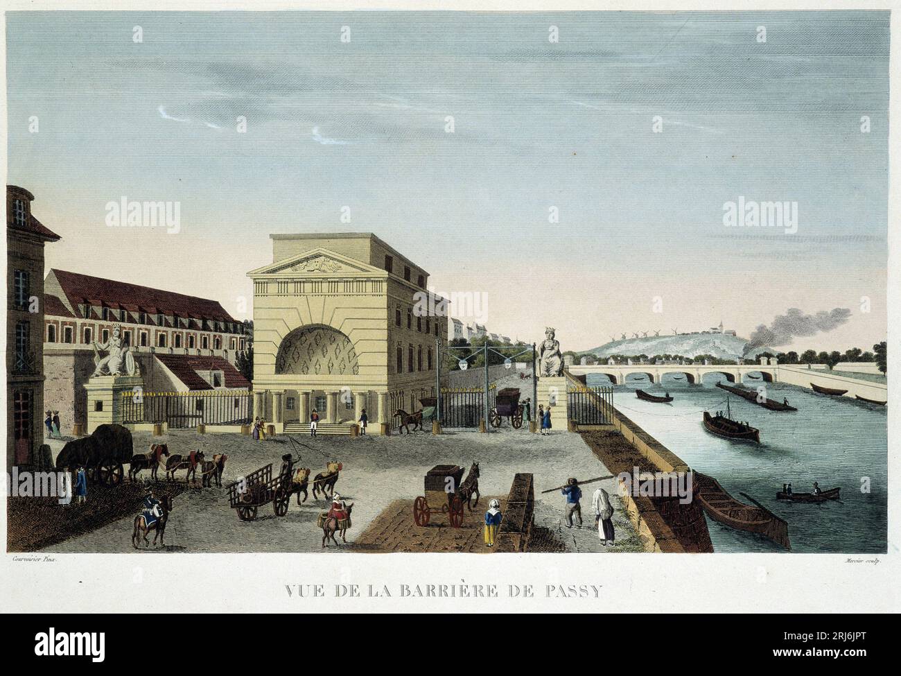 La barriere de Passy, vers 1820 in "Vues de Paris" de Courvoisier, 1827 ...