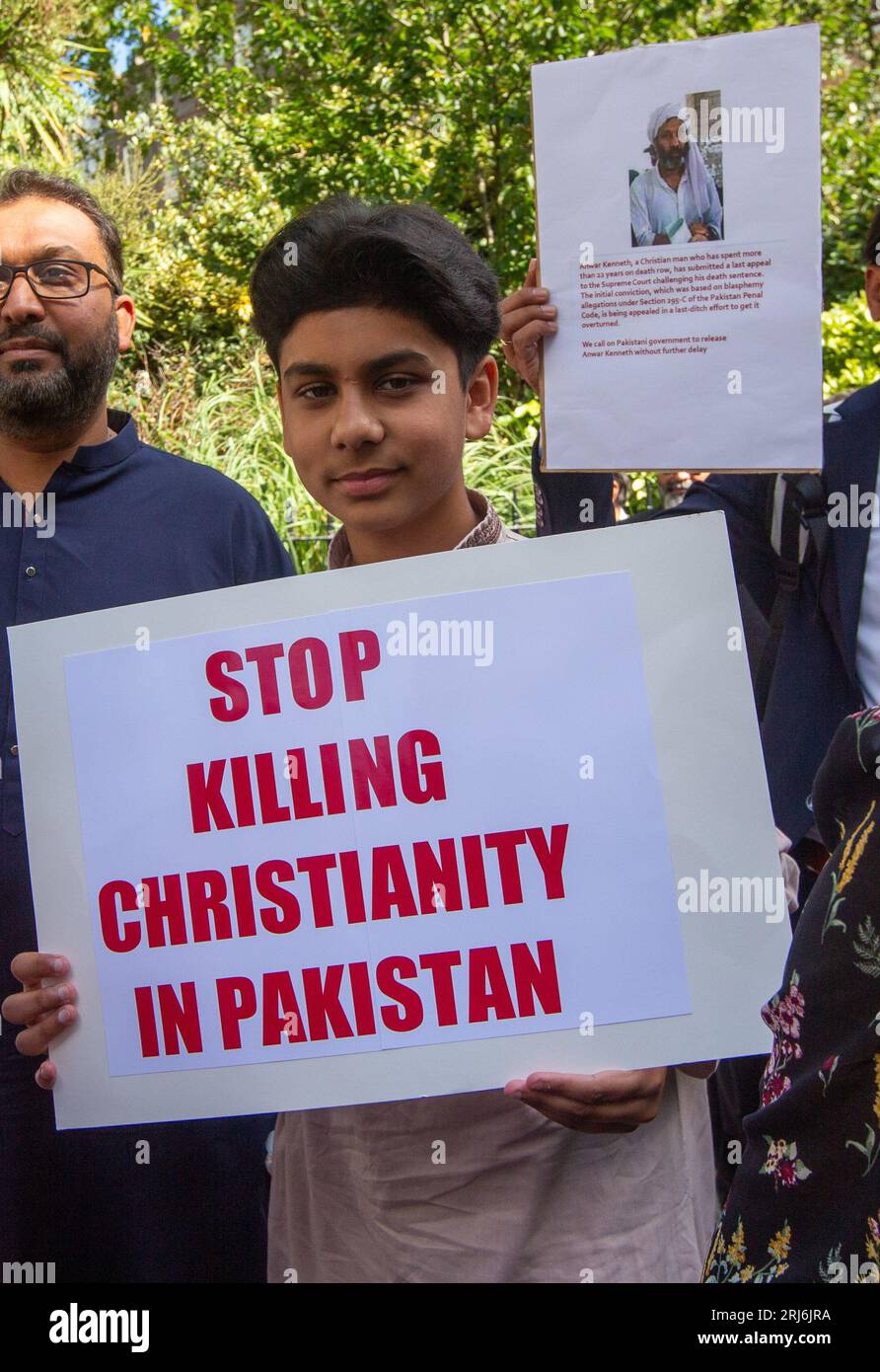 London, England, UK. 21st Aug, 2023. Pakistani christians stage a ...