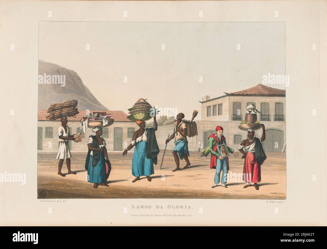Largo da Glória 1822 by Sir Henry Chamberlain Stock Photo - Alamy