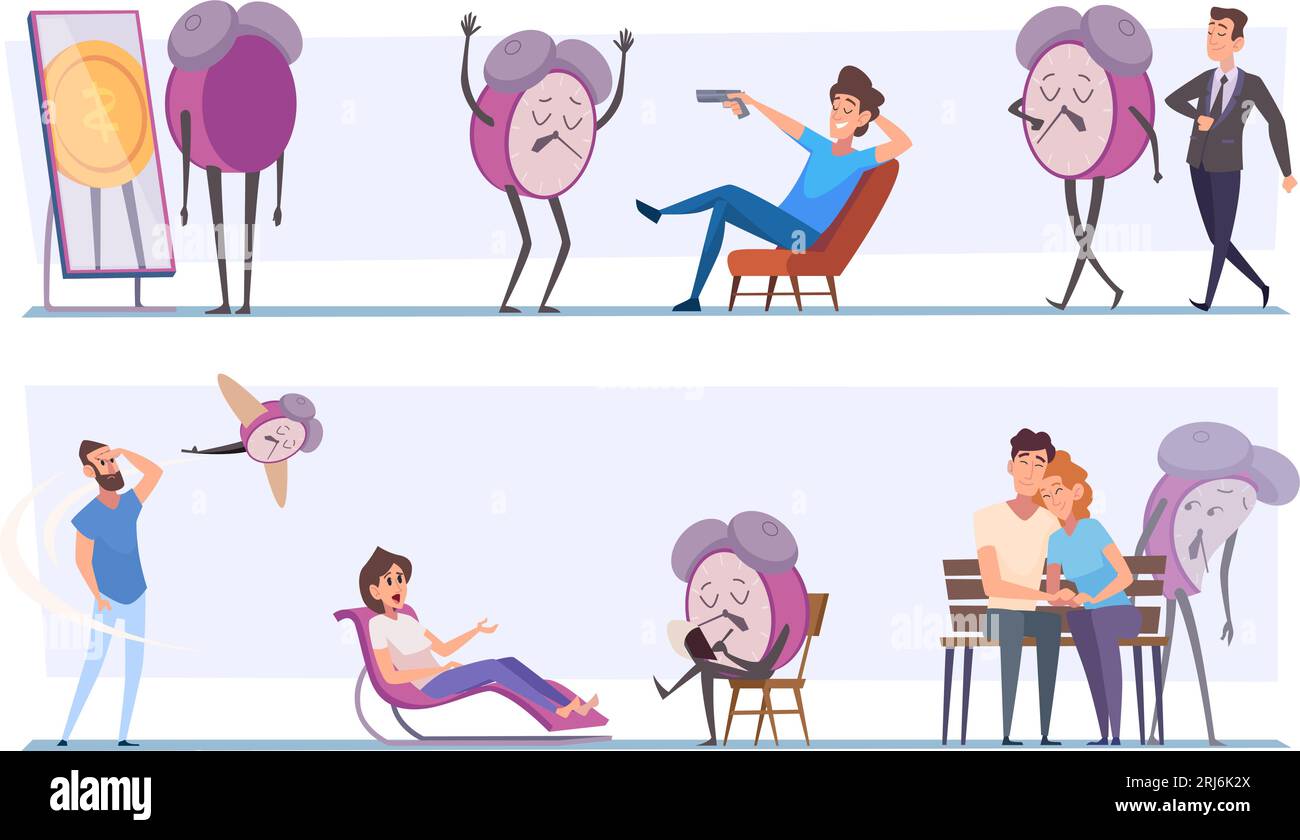 Time and people. Self organisation concept clock human planning day ...