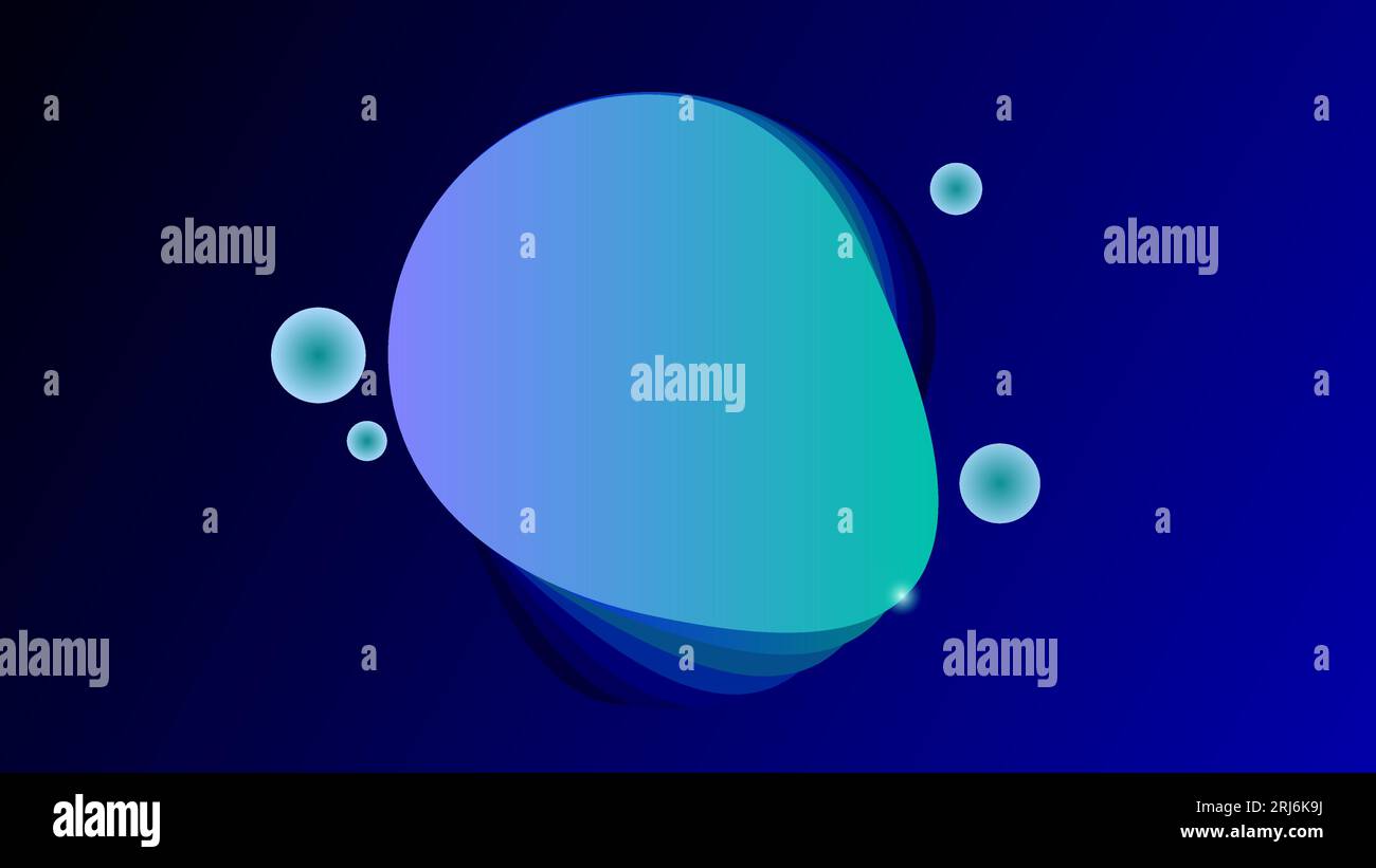 Overlay irregular blue green circle frames over dark blue background ...