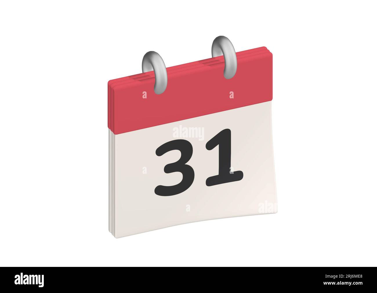 A 3d rendered calendar with the number 31 Stock Photo - Alamy
