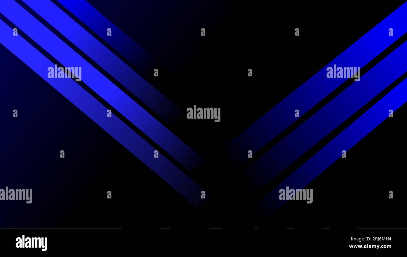 Fading diagonal blue rectangle lines sideways dark background Stock ...