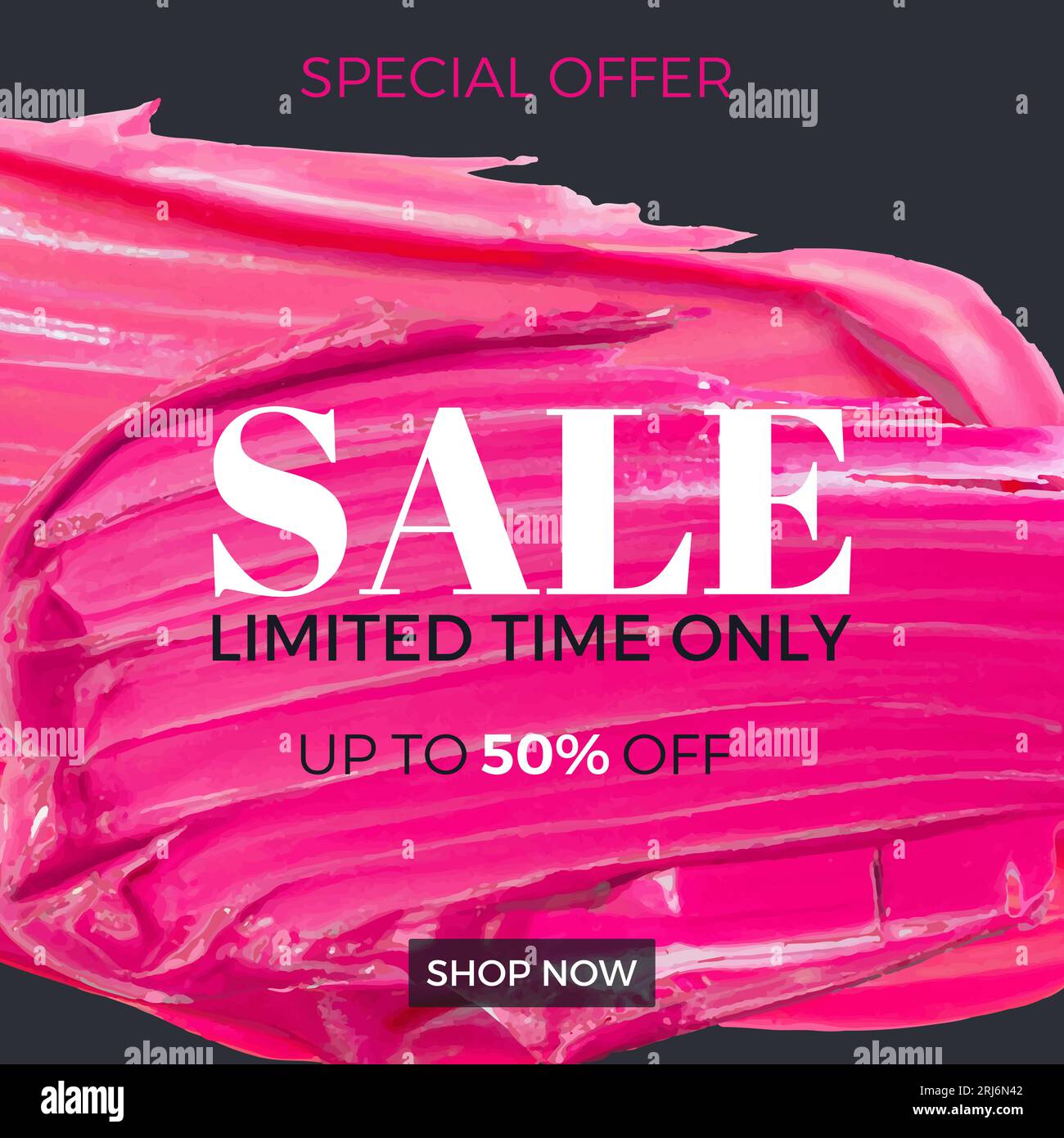 Square sale web banner with pink brush strokes Stock Vector Image & Art ...