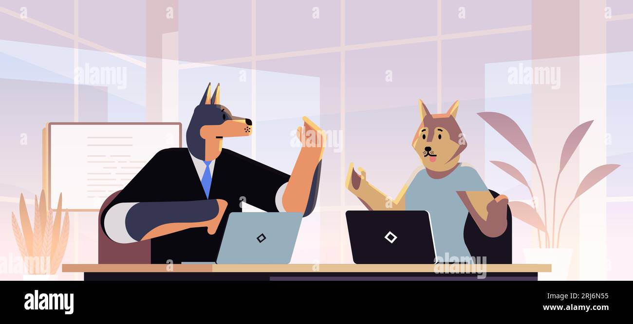 Businessman sitting dog Stock Vector Images - Alamy