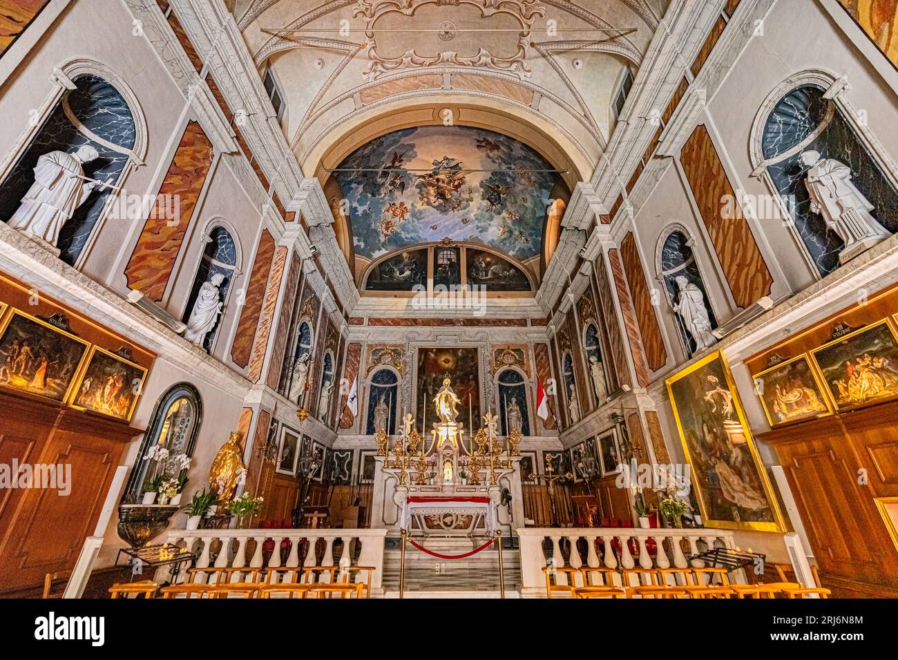 Monaco and its charms at the height of summer in scorching heat. Chapel ...