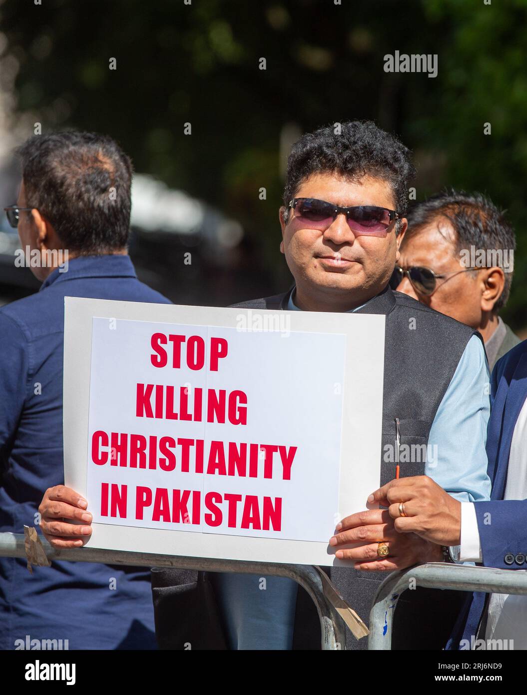 London, England, UK. 21st Aug, 2023. Pakistani christians protest ...
