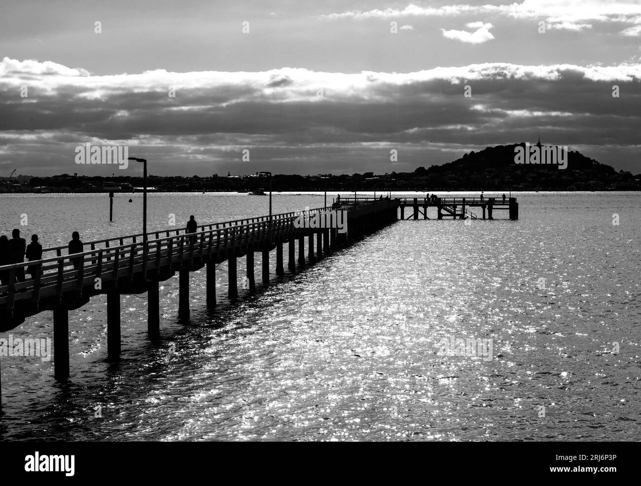 Auckland and ocean image Black and White Stock Photos & Images - Alamy