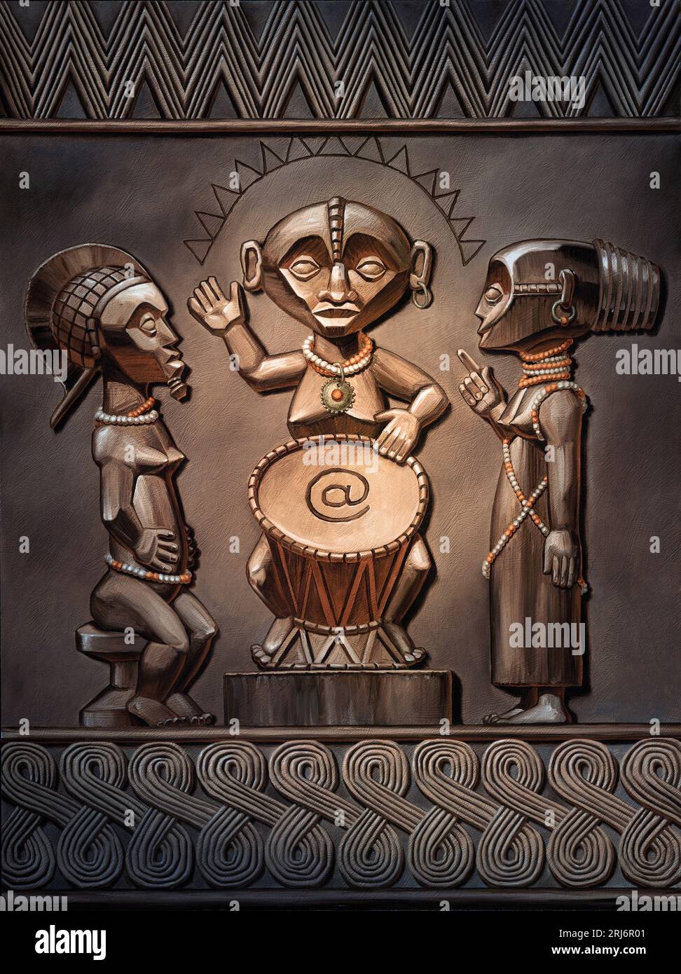 Satirized Communication in Ancient Africa Stock Photo - Alamy