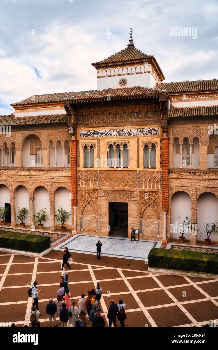Exterior view of the majestic Real Alcazar palace in the city of ...