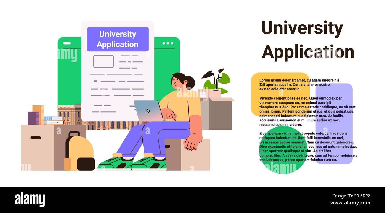 student reading university application girl applicant filling form or ...