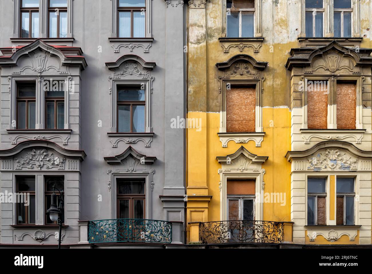 historical bulding under construction in the old town of Prague in the ...