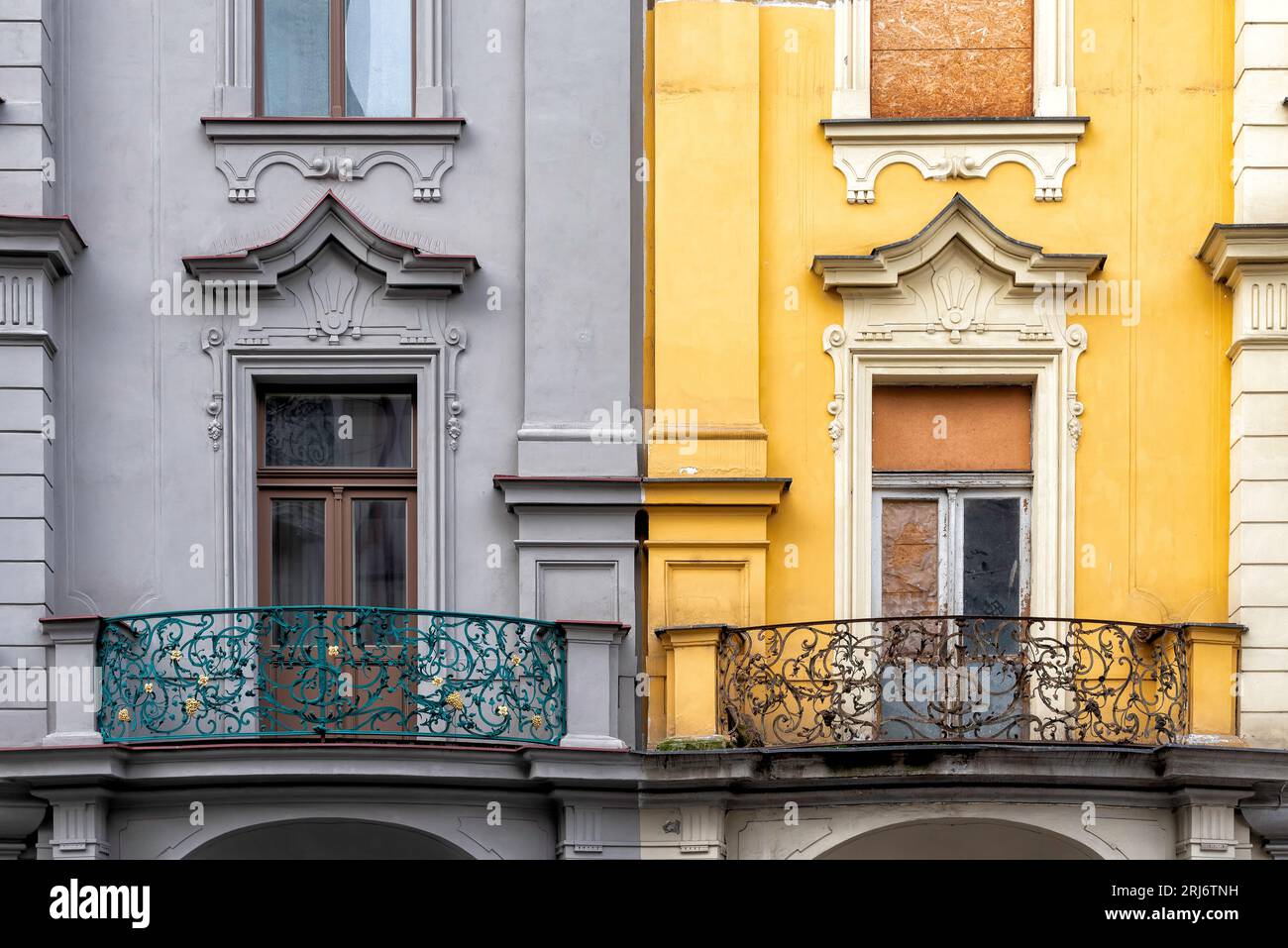 historical bulding under construction in the old town of Prague in the ...