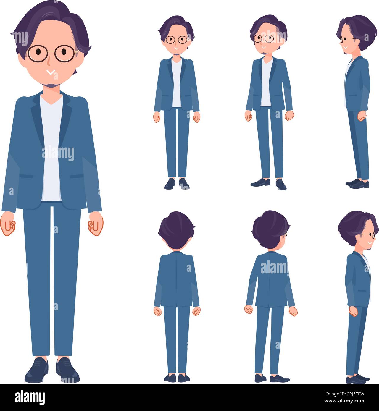 Man full body profile at angle Stock Vector Images - Alamy