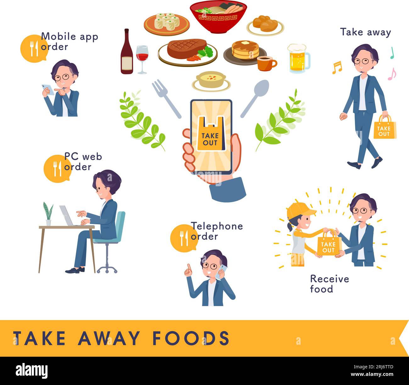 Take out food company Stock Vector Images - Alamy