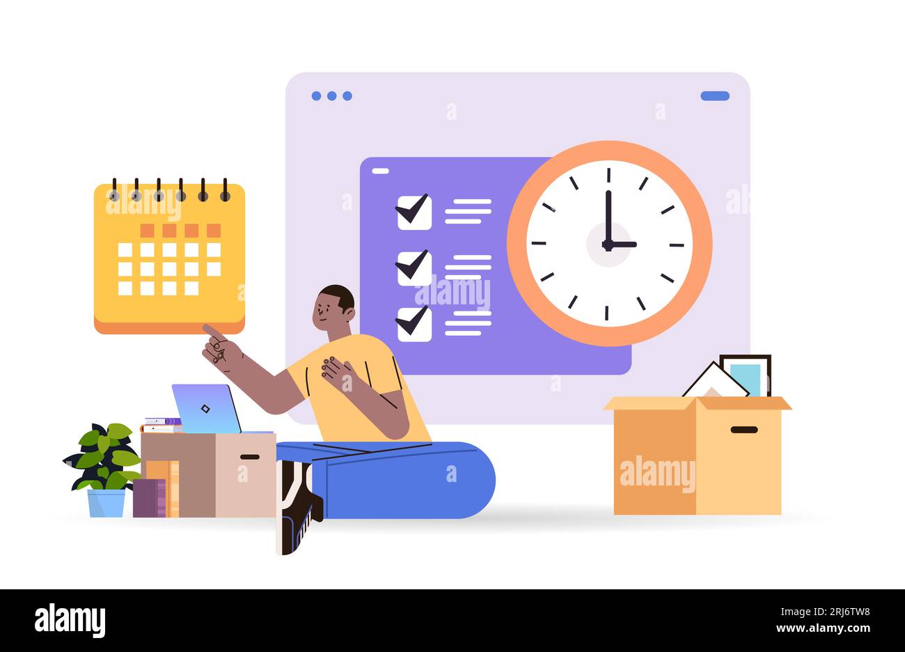 businessman scheduling job project time management concept planning ...