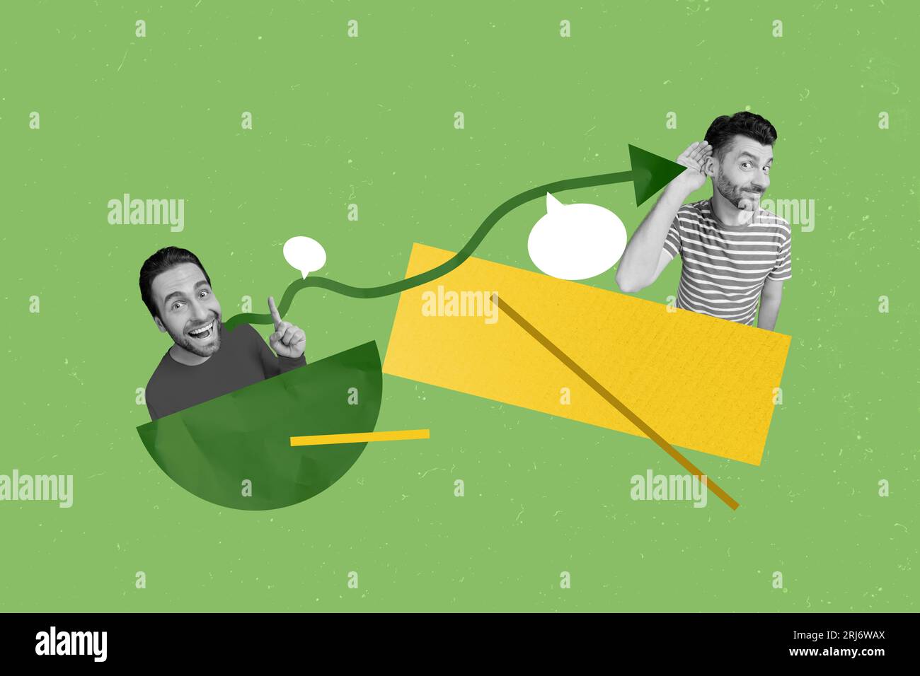 Billboard collage of two friends guys saying chatterbox communication ...