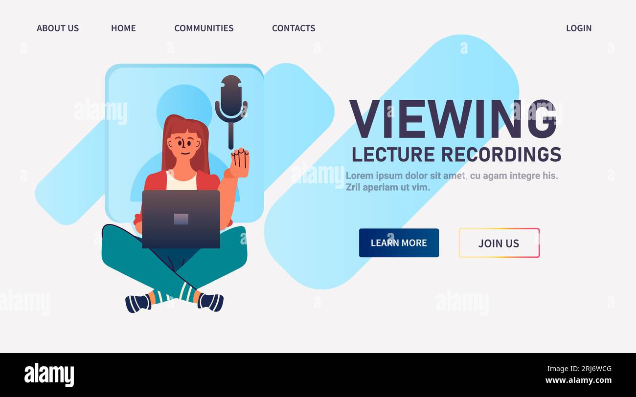 School girl learning online viewing Stock Vector Images - Alamy