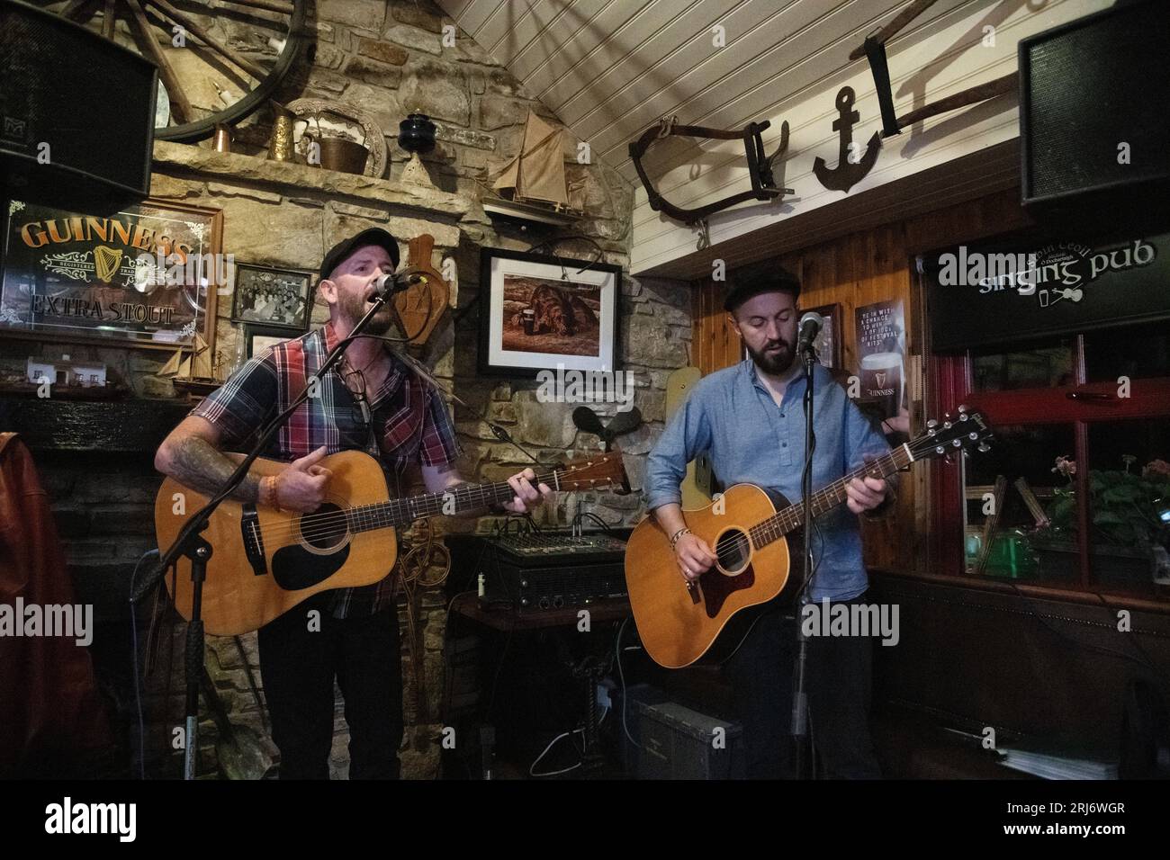 The duo Surfing Hobos playing at the Singing Pub, Clontallagh, Downings ...