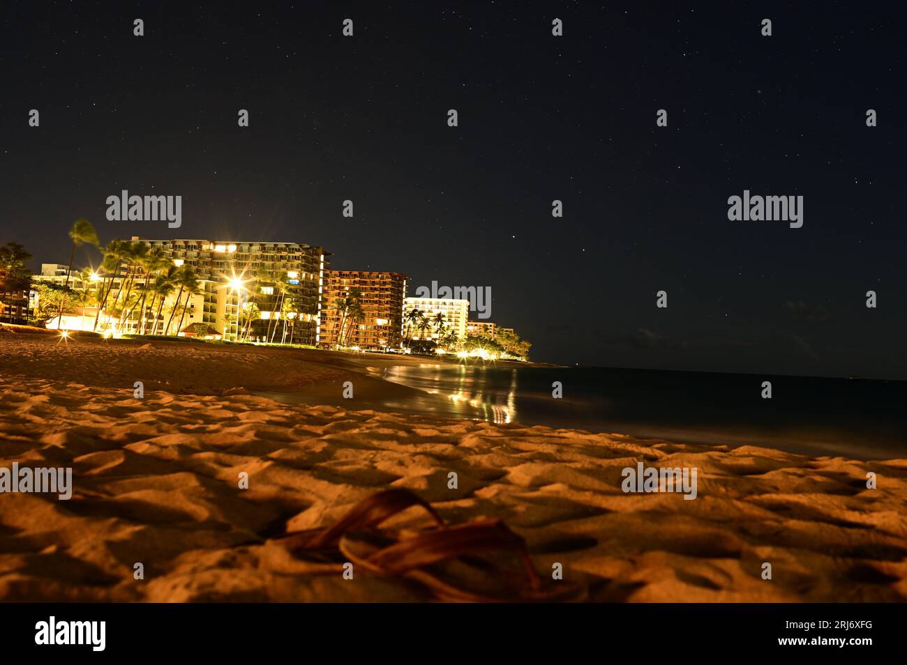 A stunning night time view of a beach resort Stock Photo - Alamy