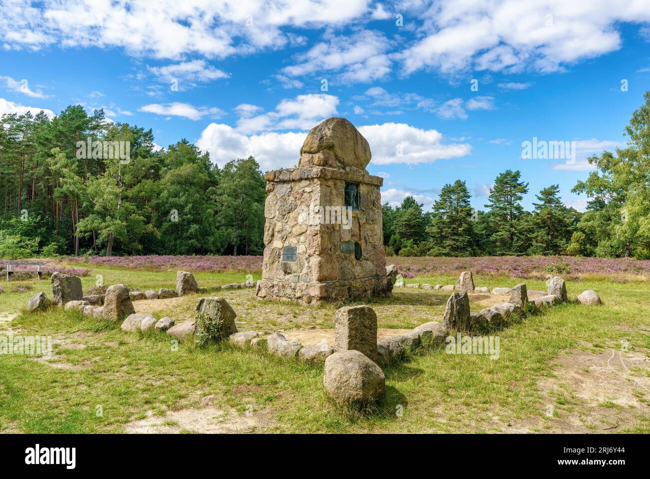 Hermann Loens memorial, famous as "The Poet of the Heath“. Loens stone ...