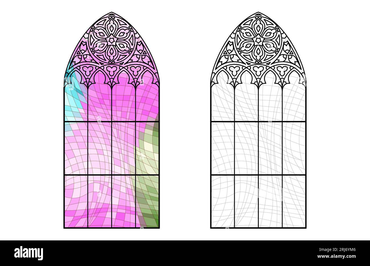 Church glass worksheet. Color mosaic window Stock Vector Image & Art ...