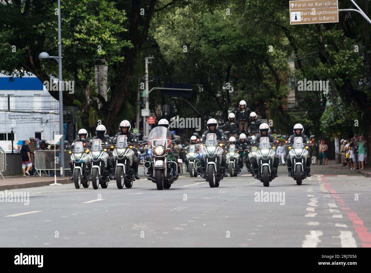 Salvador, Bahia, Brazil - September 07, 2022: Military police are seen ...