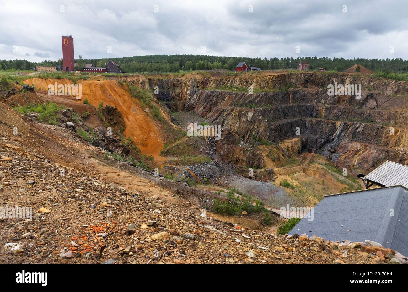 The World heritage Falun Mine, Falun, Sweden. In the picture: The Great ...