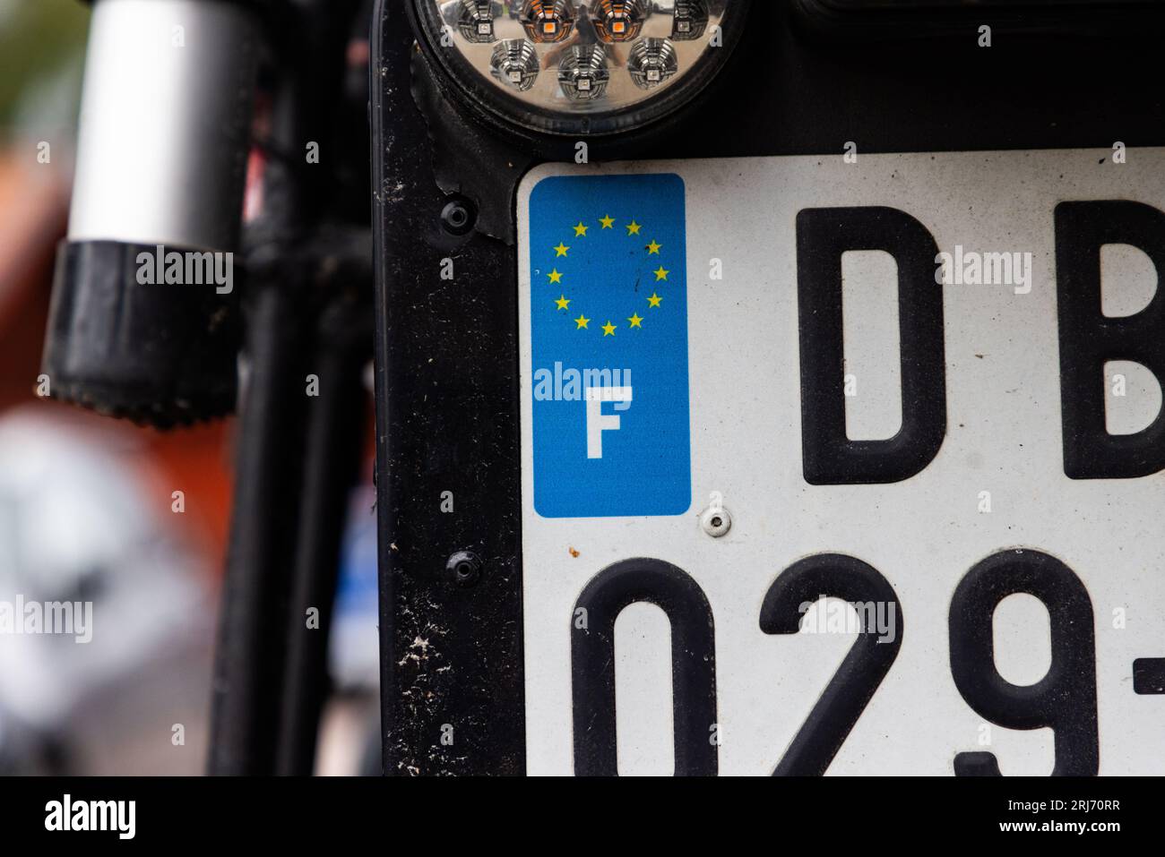 Signs and symbols, a french license plate Stock Photo - Alamy