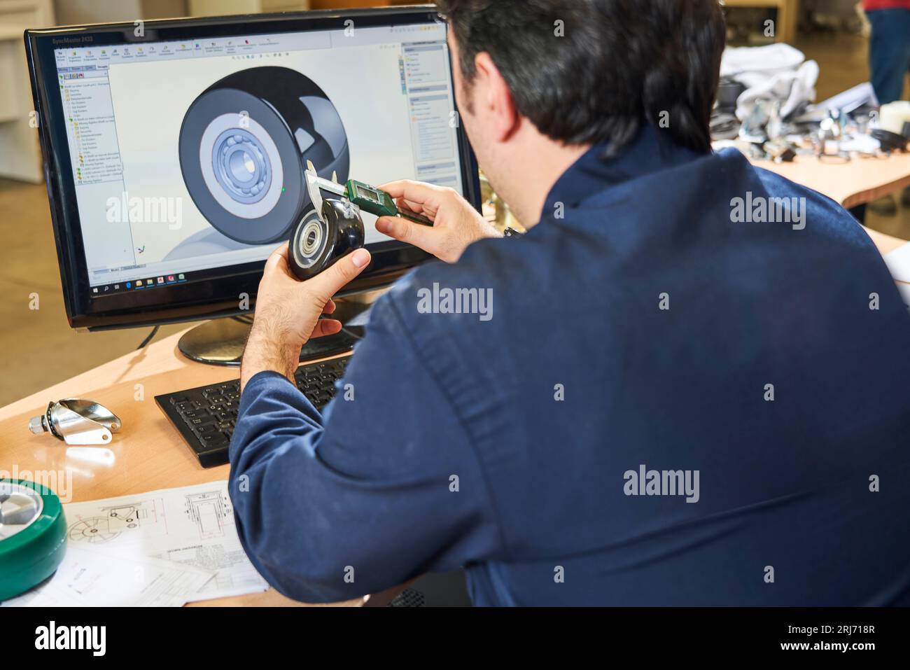 production line of a wheel-making factory. with industrial machines ...
