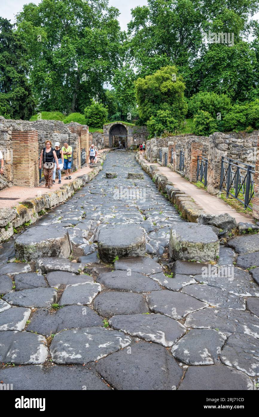 View along Via Stabiana looking south towards Porta di Stabia in the ...