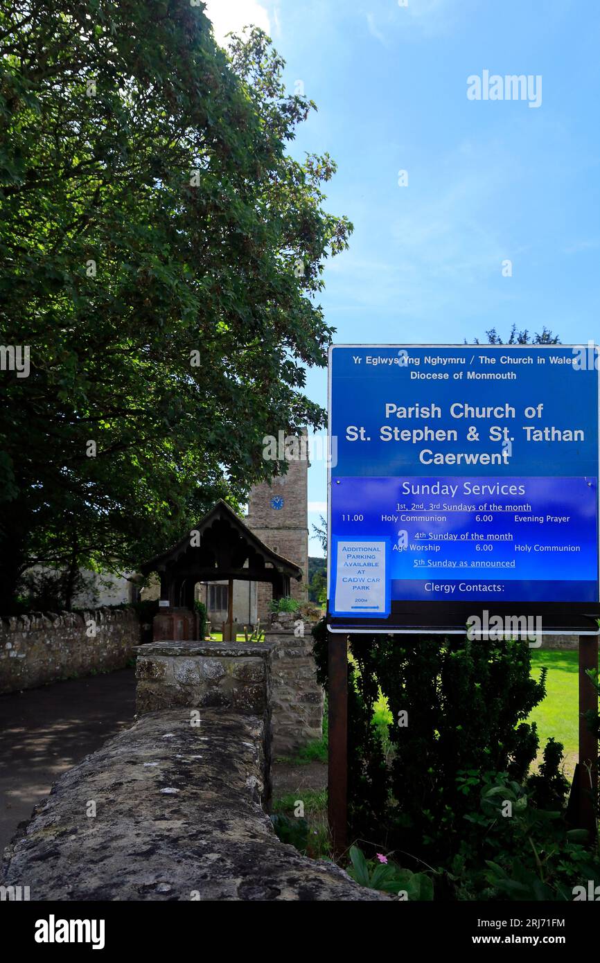 Church of St Steven & St Tathan, Caerwent village, South Wales. August ...