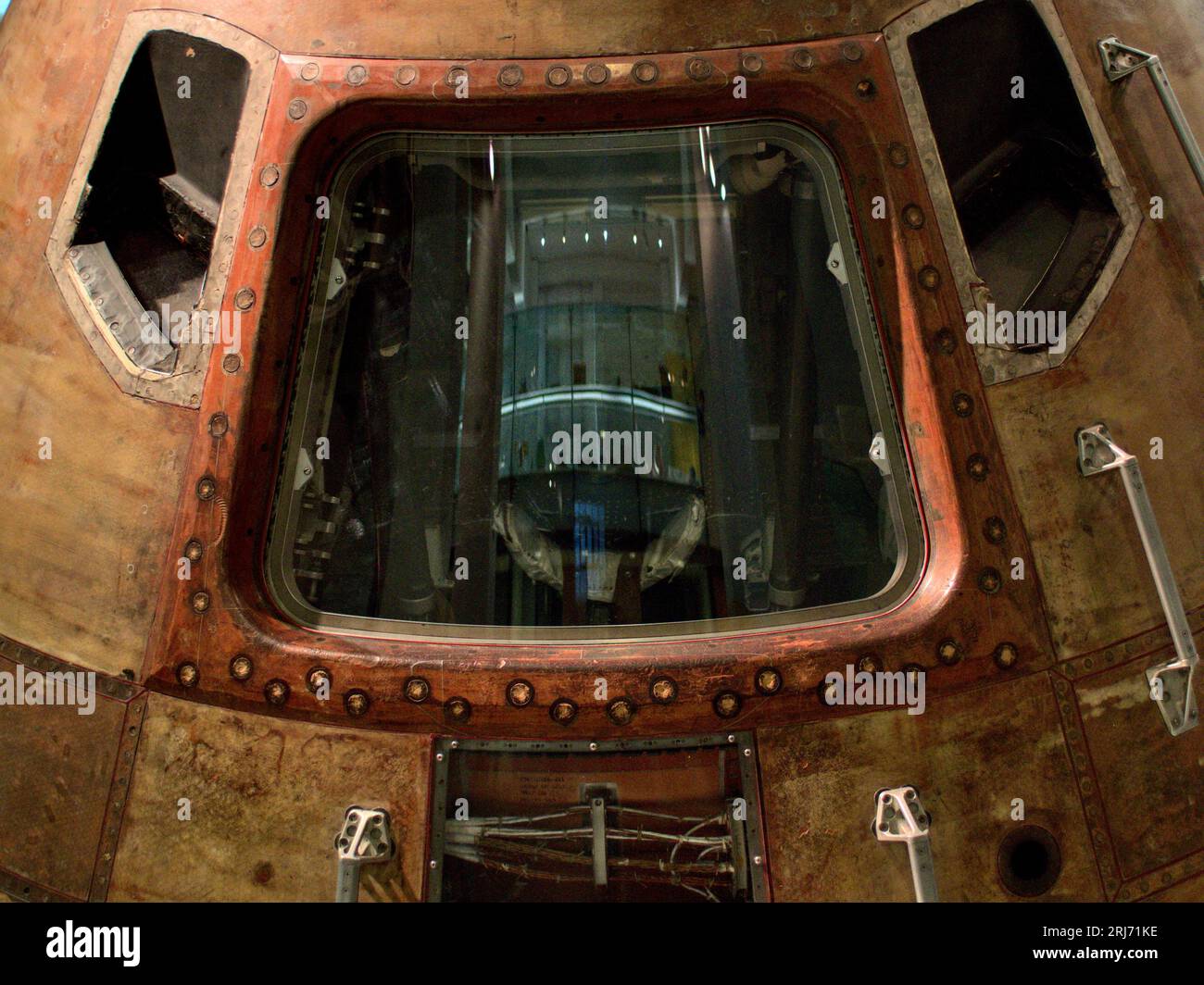 An vintage spacecraft with a transparent window Stock Photo - Alamy