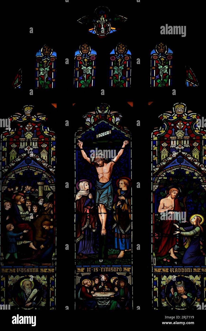 Stained glass window - Jesus on the cross, Church of St Steven & St ...