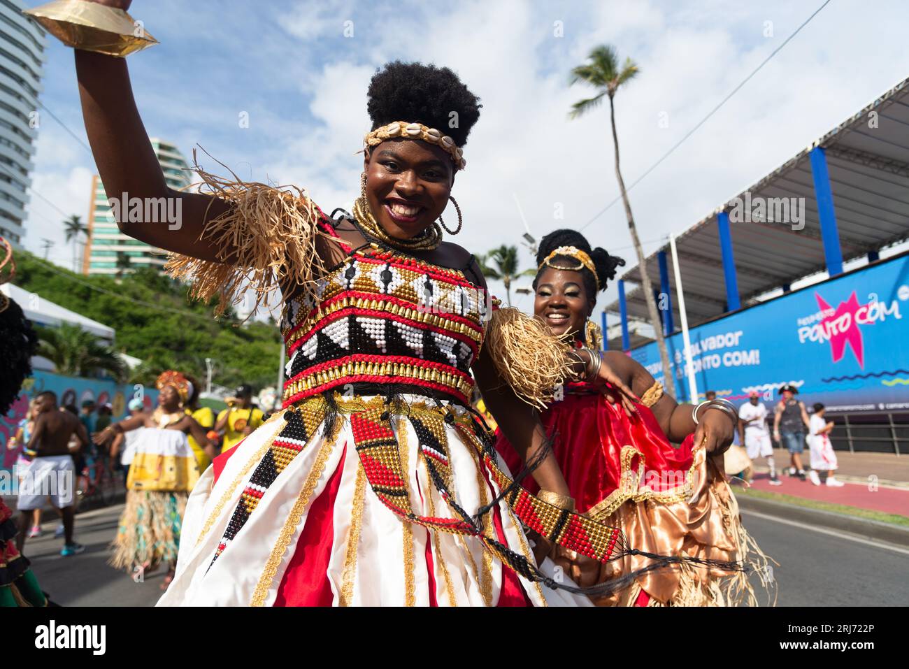 Salvador, Bahia, Brazil - February 11, 2023: Members of a traditional ...