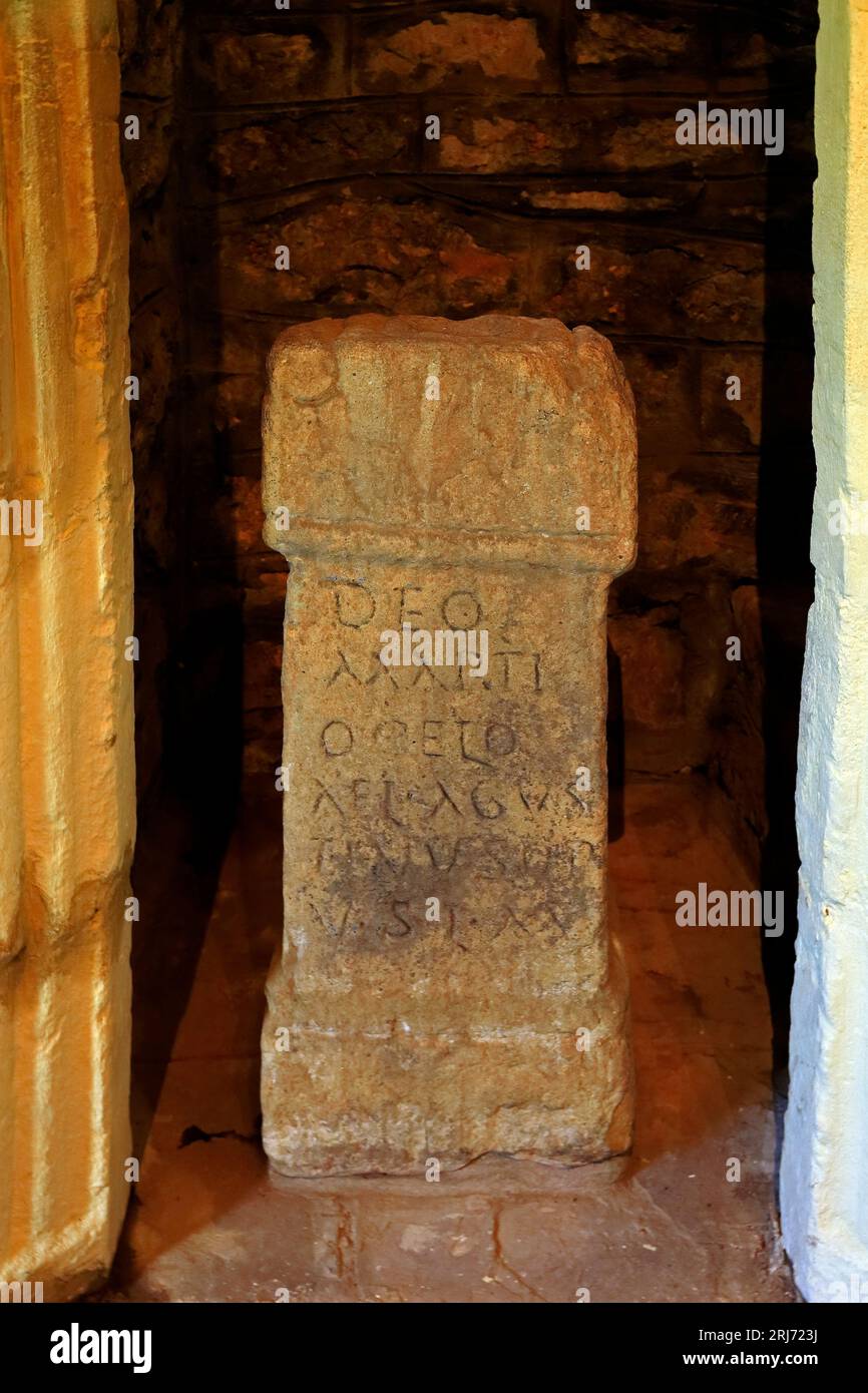 Roman artefacts - small altar stone - at the Church of St Steven & St ...
